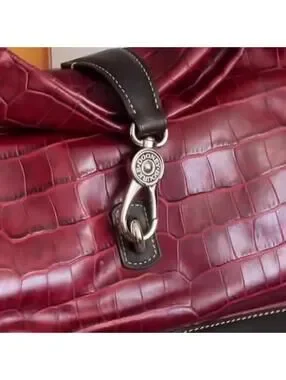Dooney & Bourke | Bags | Dooney Bourke Red Croc Embossed Leather Samba ...
